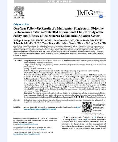 Minerva ES OPC Study - Minerva Surgical, Inc